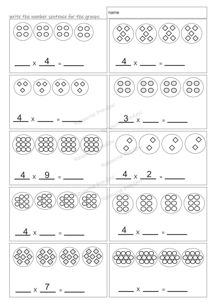 Multiplication number sentences – Sparkle Arcs